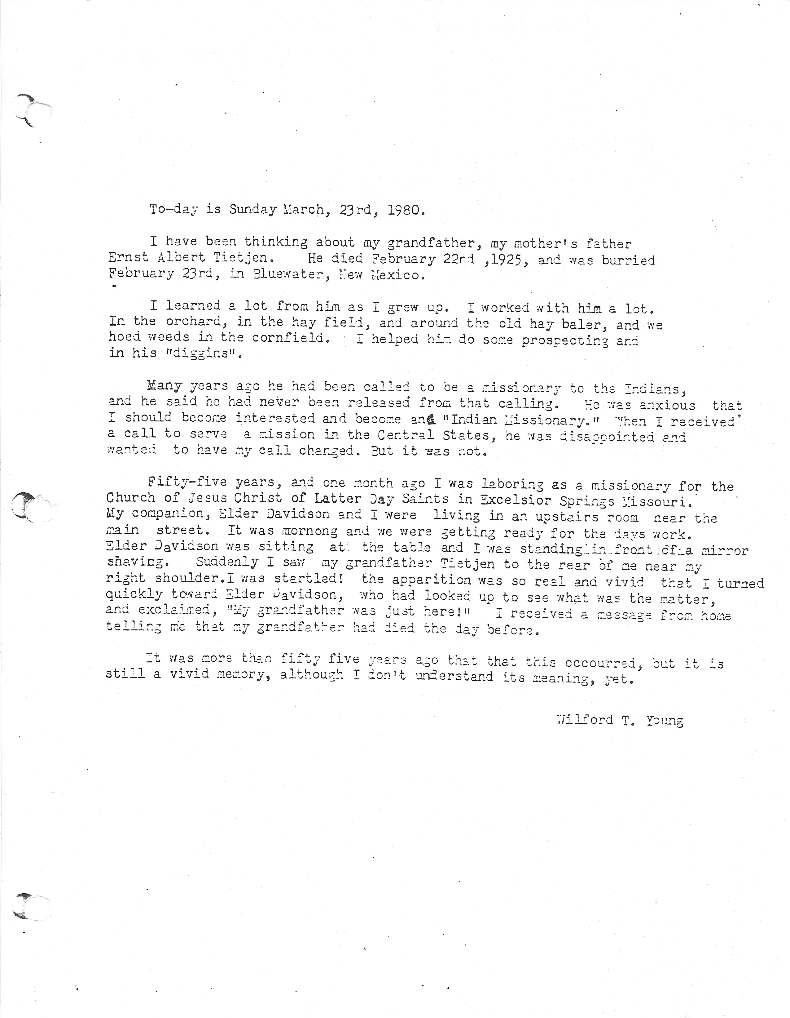 Young-Tietjen – Ron's Family Stories
